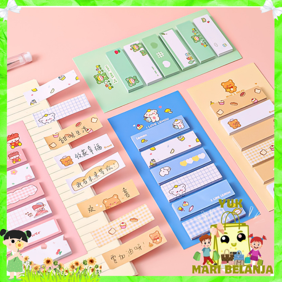 Jual YMB Sticky Notes Lucu 6IN1 Tempelan Kertas Catatan 120 Lembar ...
