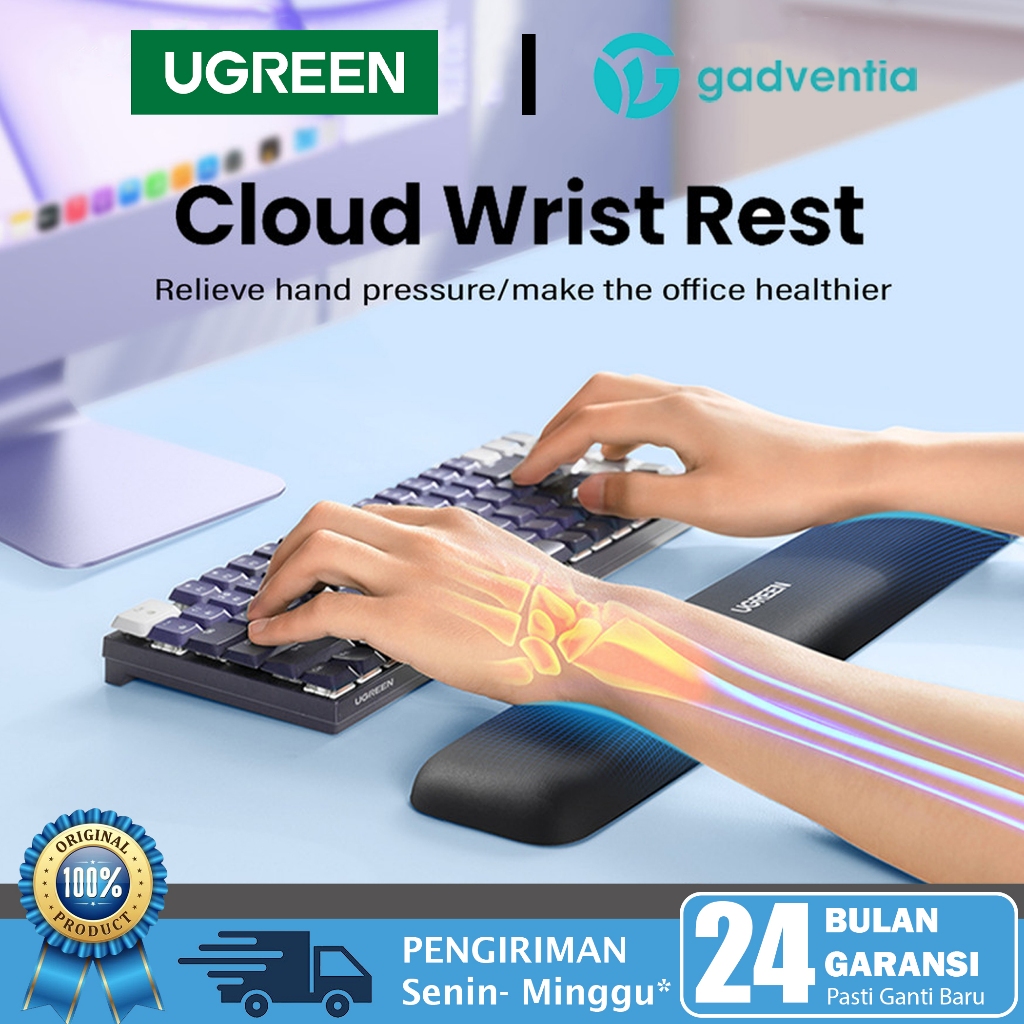 Jual UGREEN Wrist Rest Bantalan Keyboard Mouse Pad Memory Foam Premium ...
