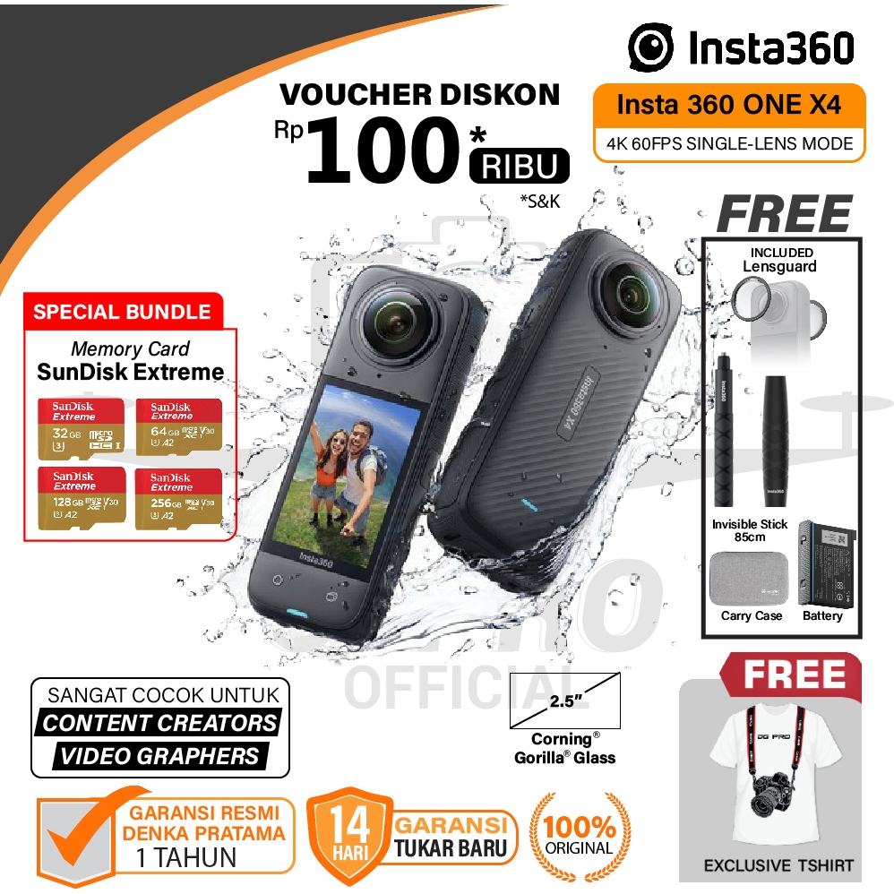 Jual Insta360 X4 - 8K Action Camera Insta 360 ONE X 4 Garansi Resmi | Shopee Indonesia