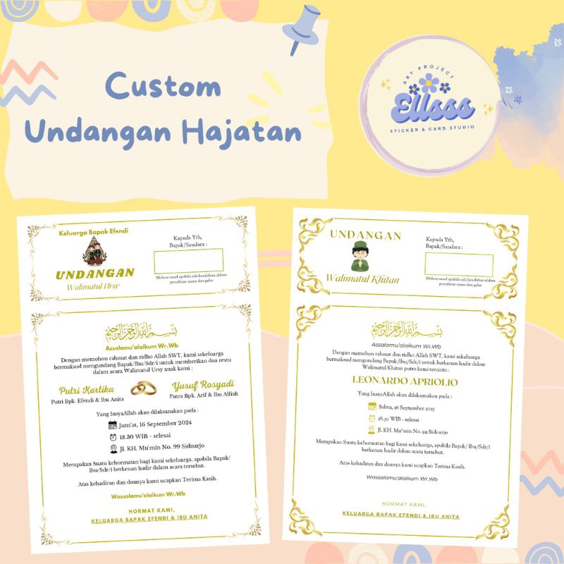 Jual Undangan Hajatan, Walimatul Ursy, Walimatul Hamli, Walimatul ...