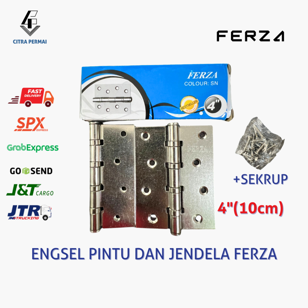 Jual ENGSEL PINTU JENDELA FERZA 4" INCH / ENGSEL PINTU FERZA / ENGSEL ...