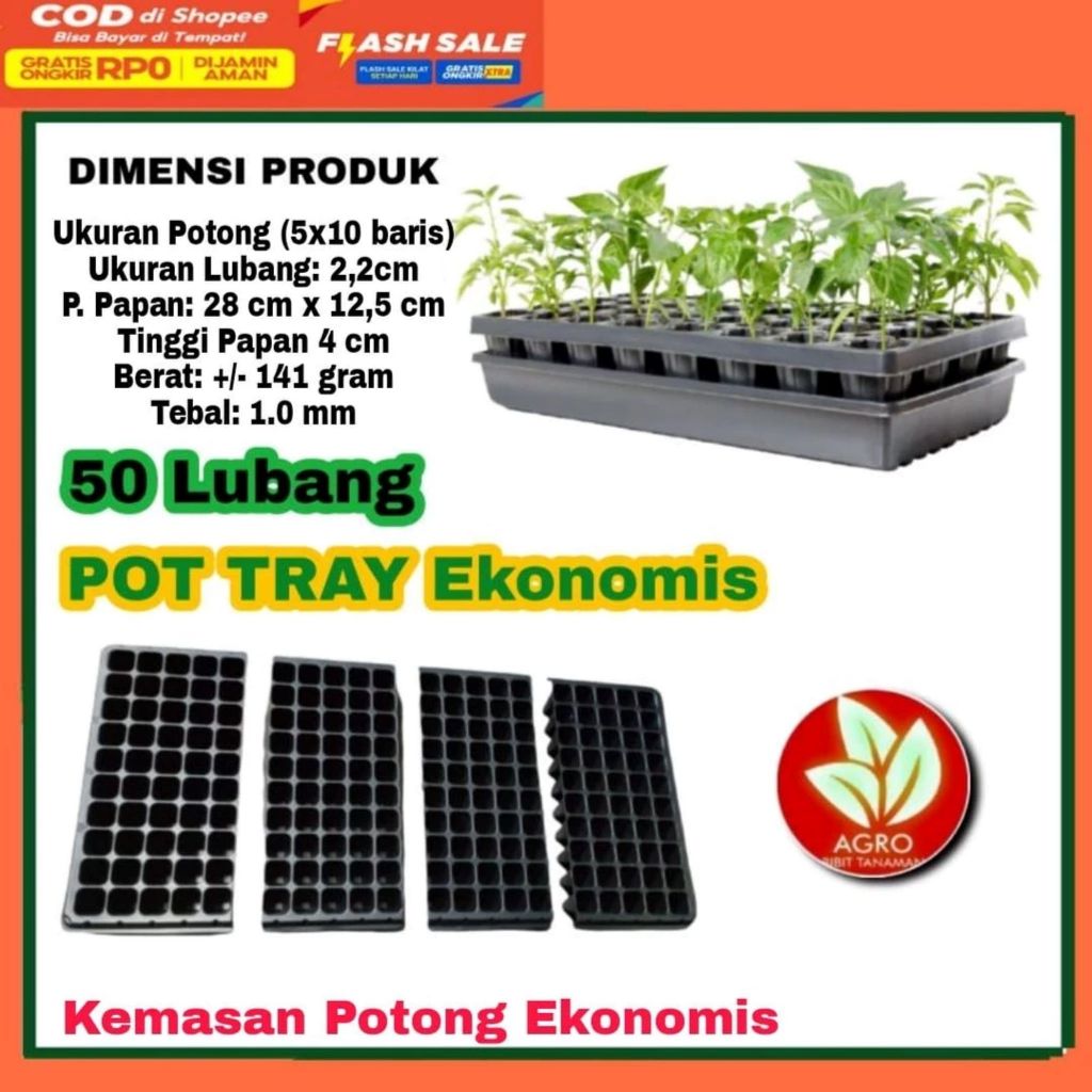 Jual Pot Tray Semai Benih 50 - 100 Lubang Kemasan PotongTebal Kuat ...