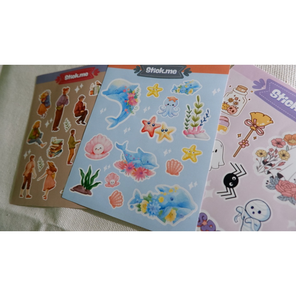 Jual Dolphin Sticker Sheet / Cute Sticker / Journal Sticker Sheet ...
