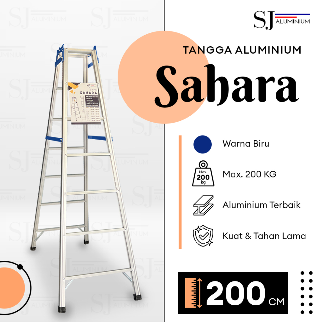 Jual [SAHARA] Tangga Aluminium Lipat Tangga Rumah Tangga Multifungsi ...
