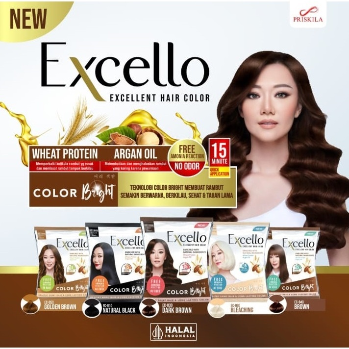 Jual Excello Excellent Hair Color Sachet 20ml | Shopee Indonesia