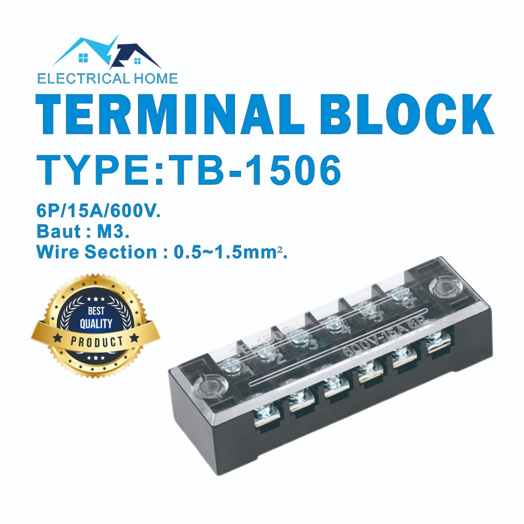 Jual TERMINAL BLOCK TB 1506 (15A 6Pole) | Shopee Indonesia