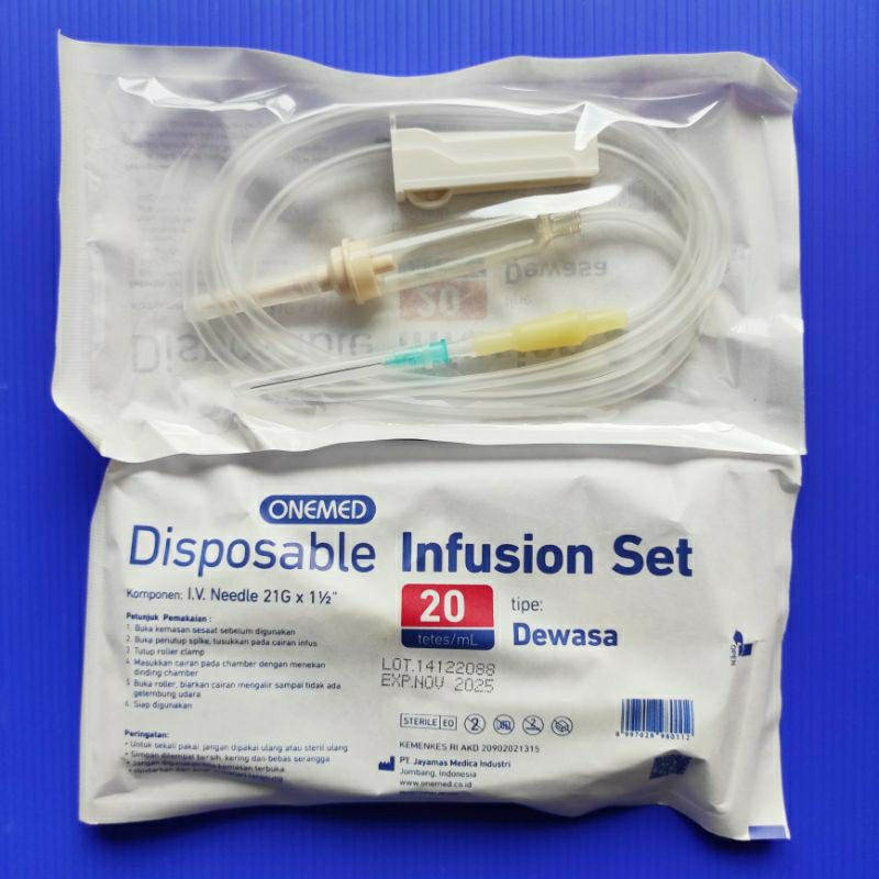 Jual ONEMED DISPOSABLE INFUSION SET DEWASA 20 ML | Shopee Indonesia