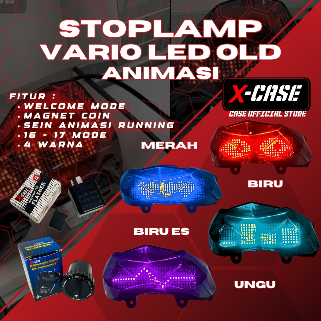 Jual X-Case Lampu Stop Running Animasi Vario Led Old 2015 - 2017 Magnet ...