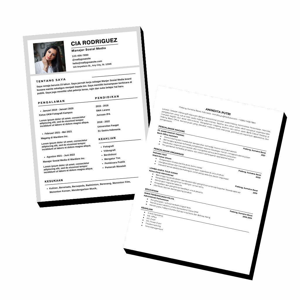 Jual CV ATS File Word (bisa di isi sendiri / langsung di isikan ...