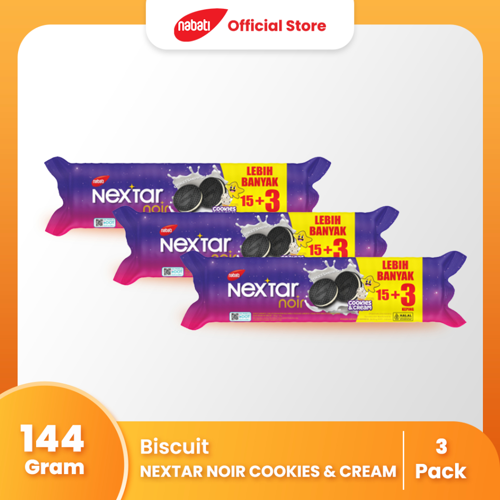 Jual [Bundle Pack Isi 3] Nextar Noir Cookies & Cream 144g | Shopee ...