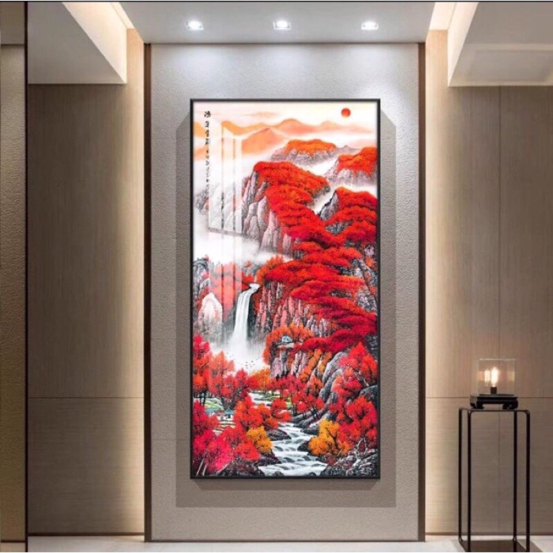 Jual Lukisan Hiasan Dinding Gunung dan Air Porcelain Diamond 5D Crystal ...