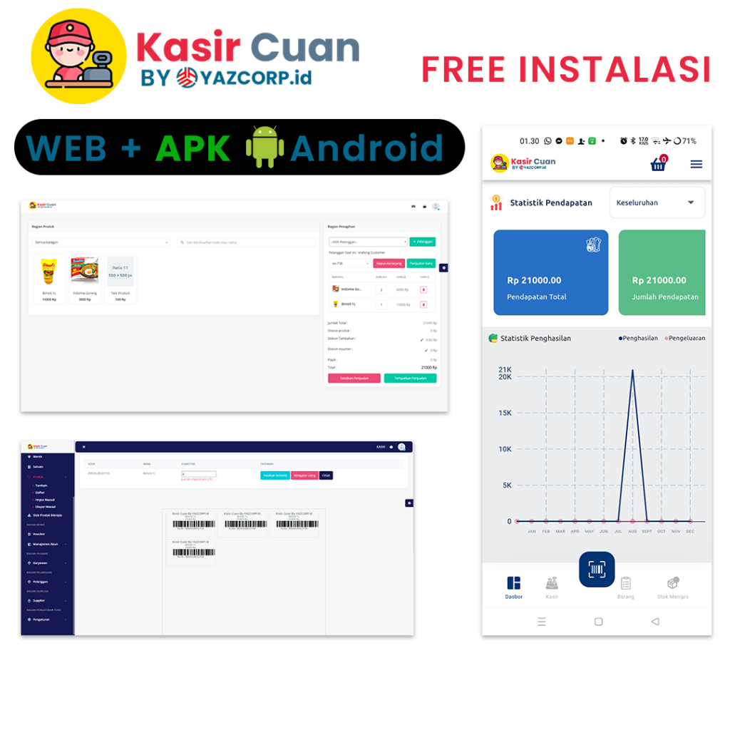 Jual Aplikasi Kasir Android Kasir Cuan Aplikasi Kasir APK Android dan Web | Shopee Indonesia