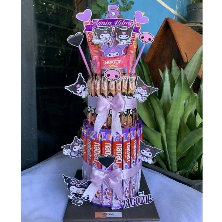 Jual Snack tower karakter Kuromi/cake snack Kuromi/hadiah ultah anak ...