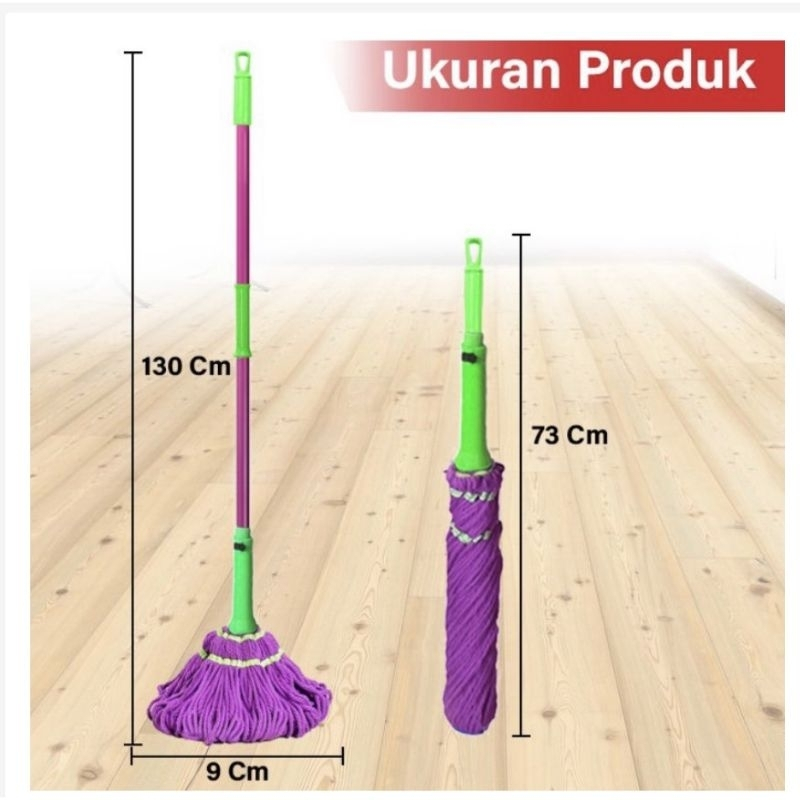 Jual Pel Lantai Putar Twist Mop Magic Alat Pel Otomatis Tongkat ...