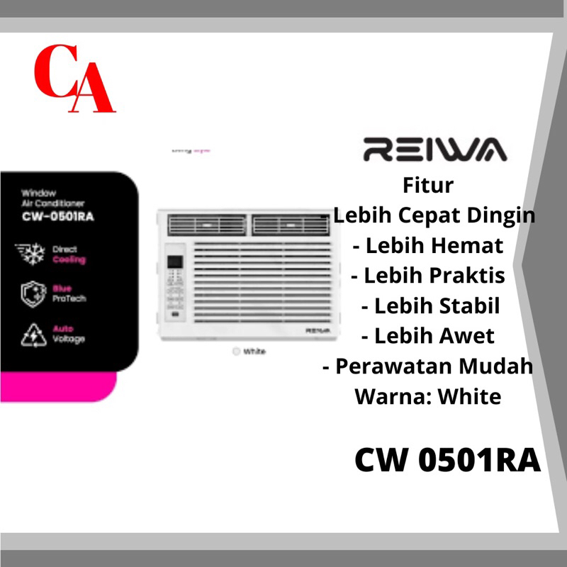 Jual REIWA ac window air conditioner 05 pk CW 0501RA CW0501RA CW 0501 ...