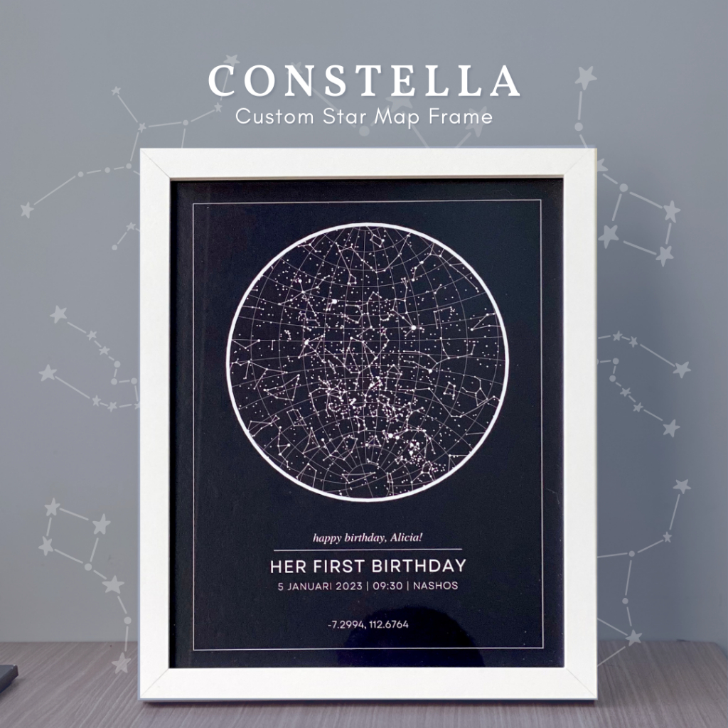 Jual [Constella] Custom Star Map Frame (Pigura Bintang Custom) | Pigura ...