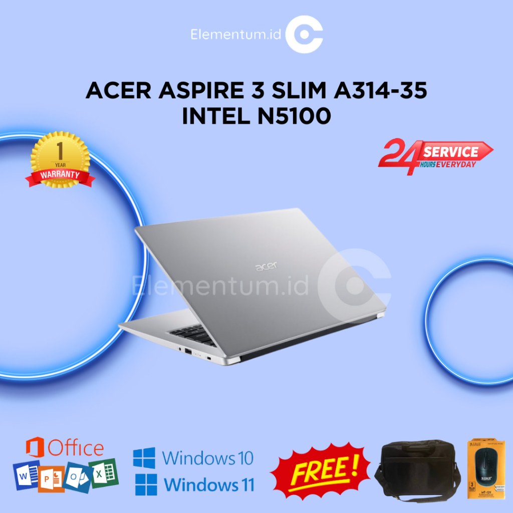 Jual Laptop Acer Aspire 3 Slim A314-35 Intel N5100 - 4GB 256GB SSD ...