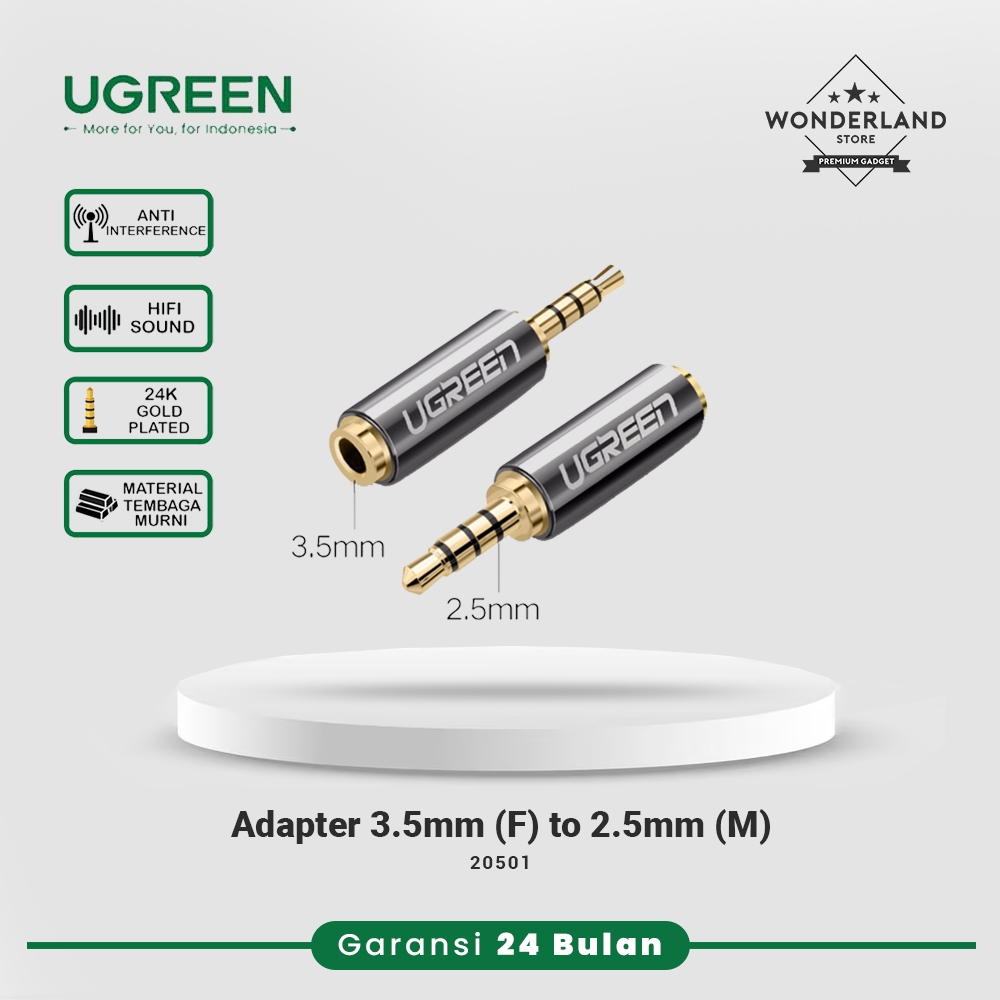 Jual Ugreen Audio Aux Converter 3.5mm to 2.5mm Adapter 60711/20501/20502 - Wonderland Store ...