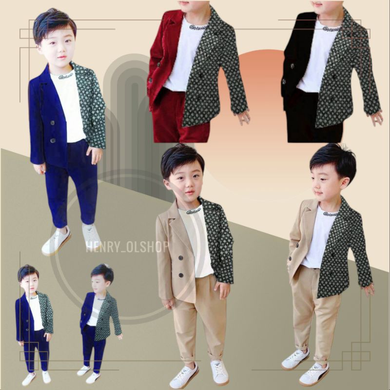 Jual JAS ANAK 3IN1 KOMBINASI KOTAK BURBERRY WARNA HITAM MAROON BIRU ...