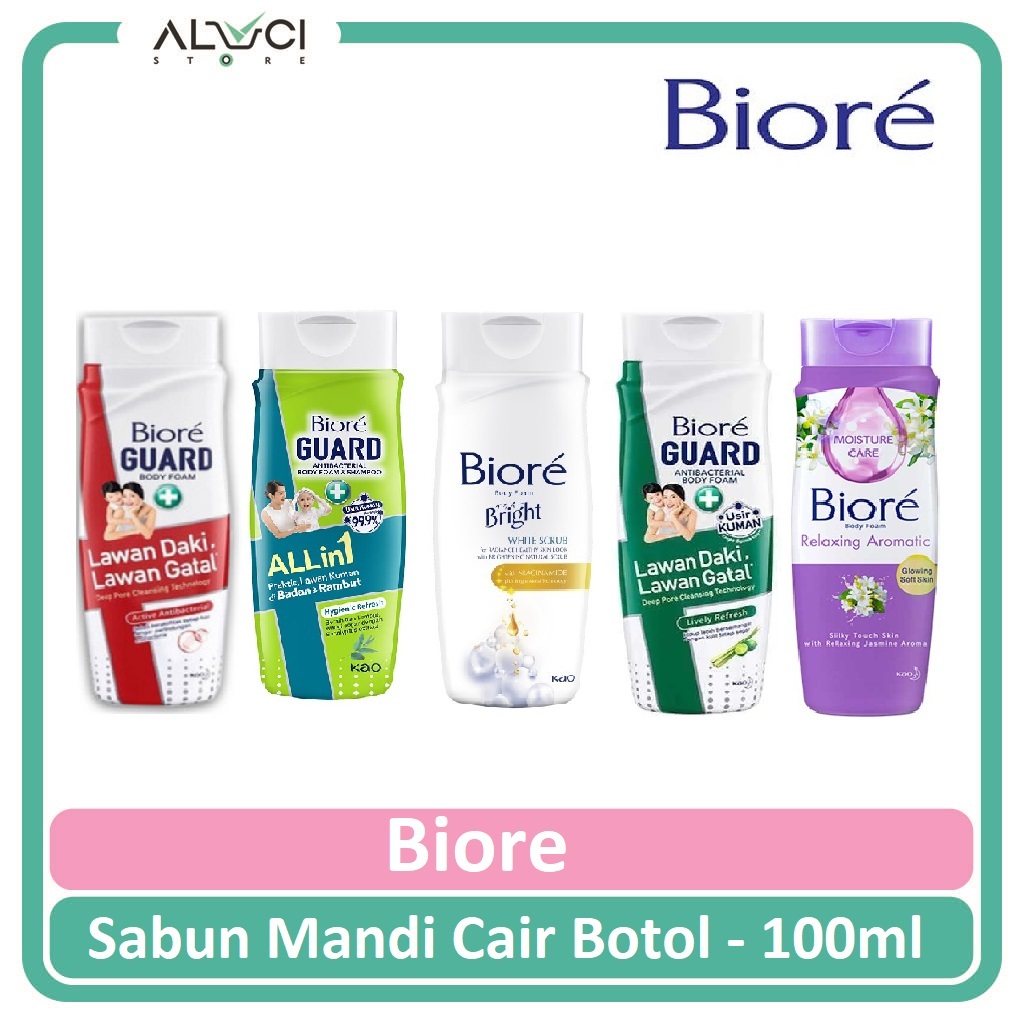 Jual Biore Guard Biore Bright Sabun Mandi Cair Botol 100ml | Shopee ...