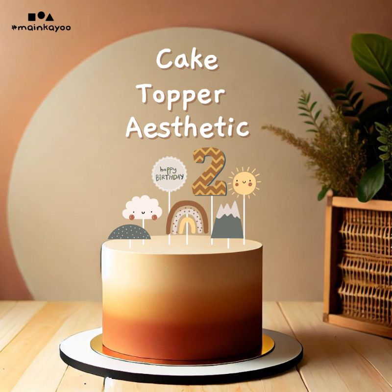 Jual Cake Topper Aesthetic - Hiasan Kue Ulang Tahun Tusuk Premium ...