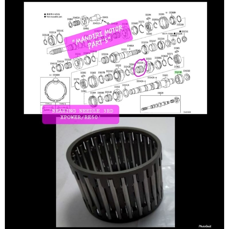 Jual BEARING BAMBU TRANSMISI/NEEDLE BEARING 3RD HINO DUTRO 300NEW ...