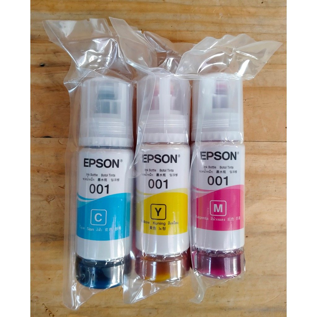 Jual Tinta Epson 001 paket 3 warna Tipe Printer L4150 L4160 L6160 L6170 ...
