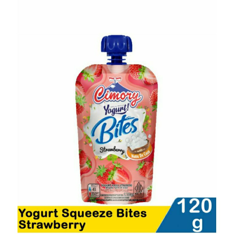 Jual cimory yogurt squeeze bites strawbery 120gr | Shopee Indonesia
