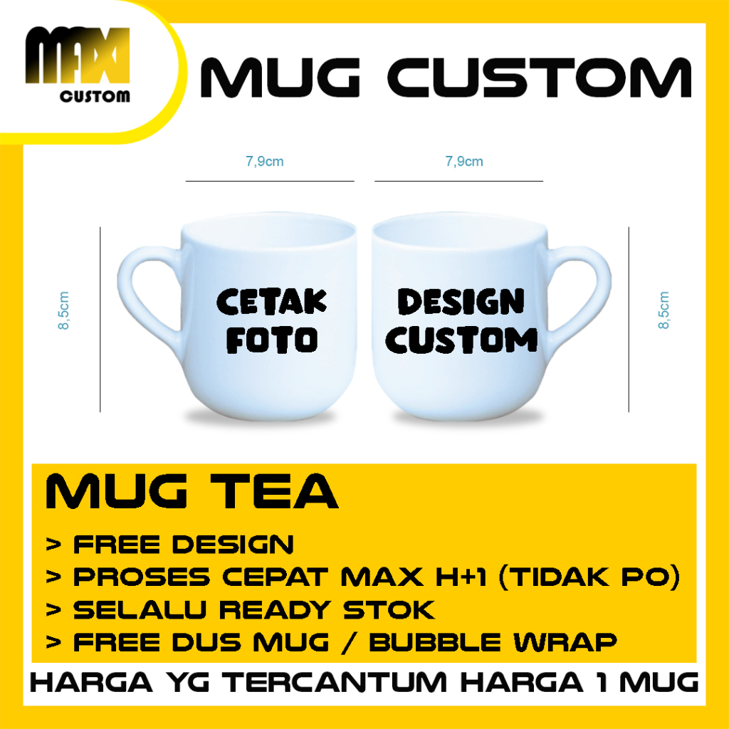 Jual MUG TEA CUSTOM / MUG CUSTOM / GELAS CUSTOM (SATUAN) TIDAK PO / MUG ...