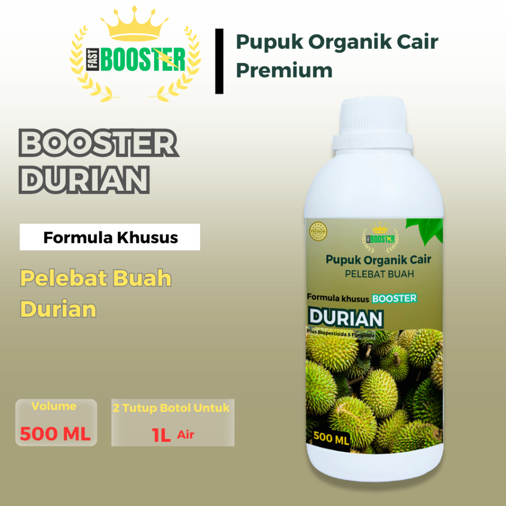 Jual Pupuk Booster Pelebat Buah Durian 500ml memacu pertumbuhan bunga dan melebatkan buah durian ...