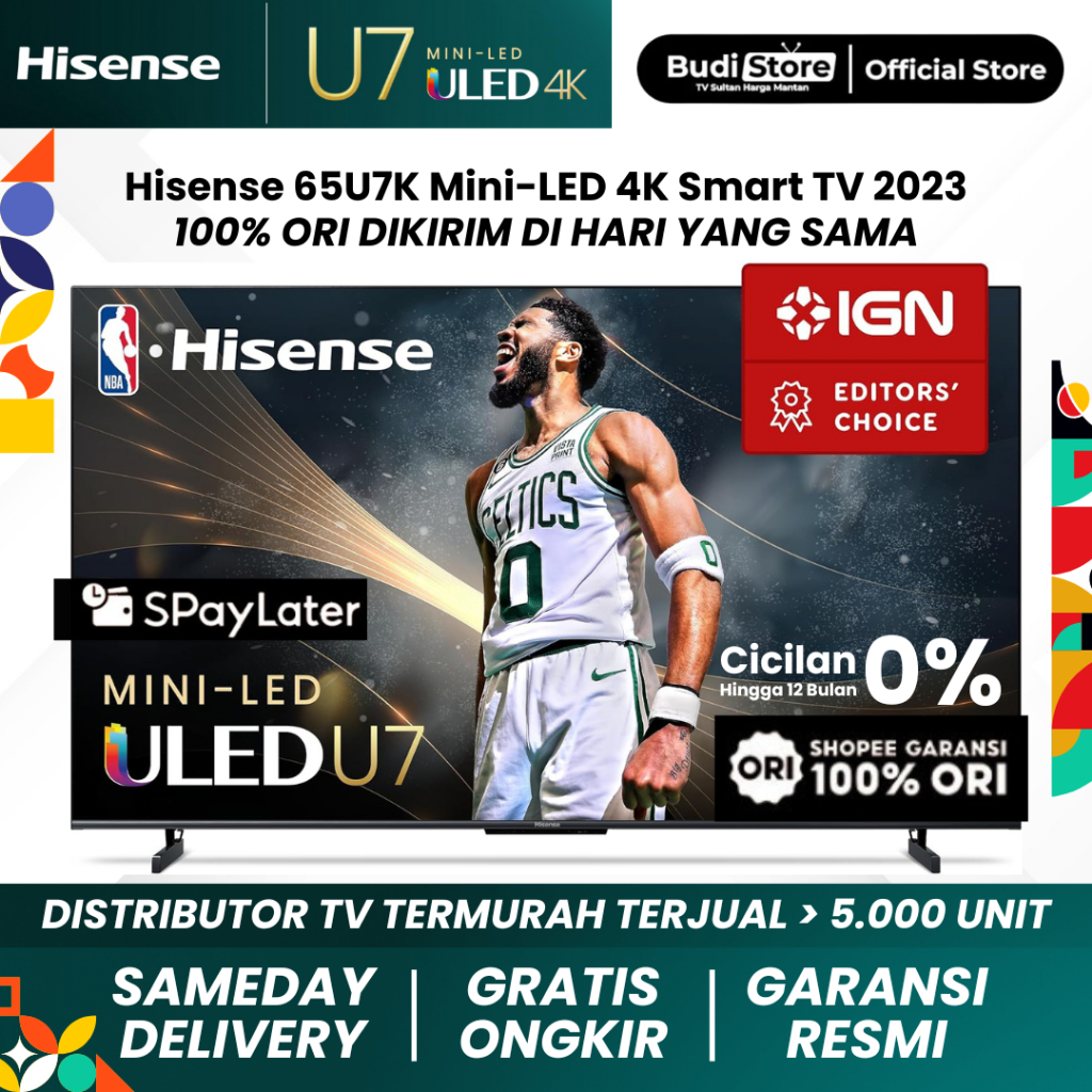 Jual HISENSE 65U7K 65 inch 4K MINI ULED SMART TV Dolby Atmos 144Hz MEMC - Budi Store Official ...