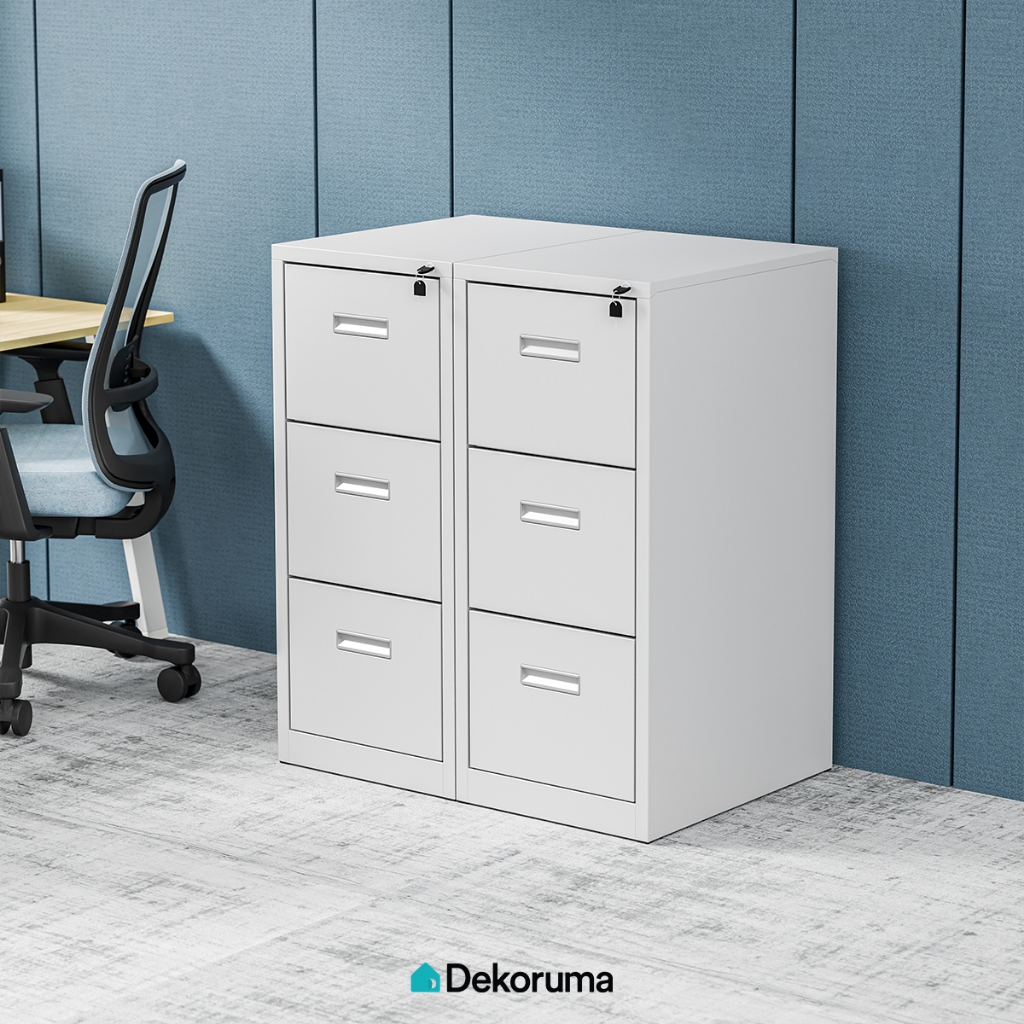 Jual Dekoruma NERO Filing Cabinet Metal 3 Tingkat / Kabinet Arsip ...