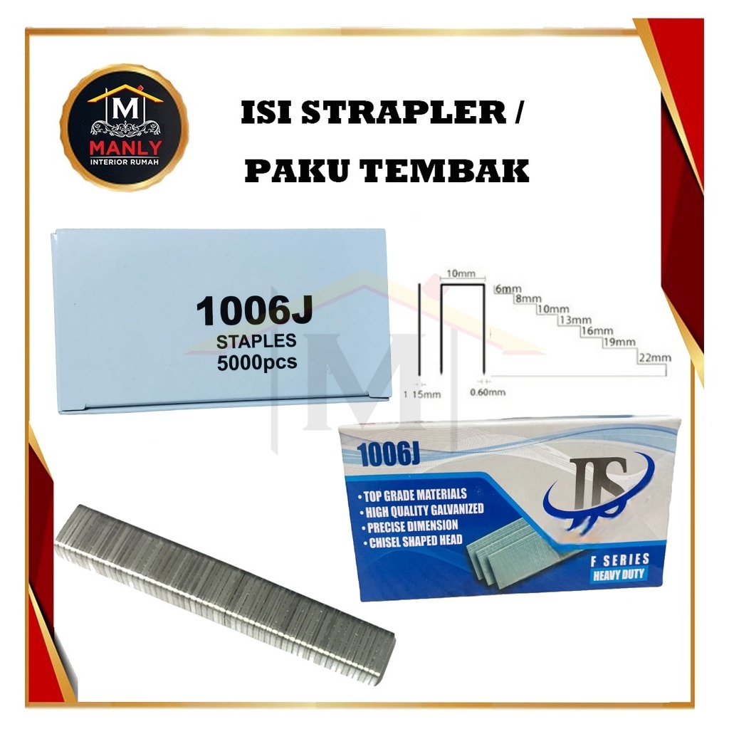 Jual Air Stapler Gun 1006J Paku U isi 5000 pcs / Refill isi Staples ...