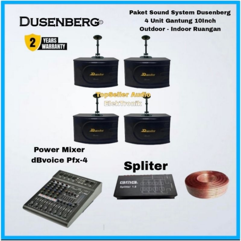 Jual Paket Sound System Speaker Dusenberg 4 Unit 10 Inch Power Mixer ...