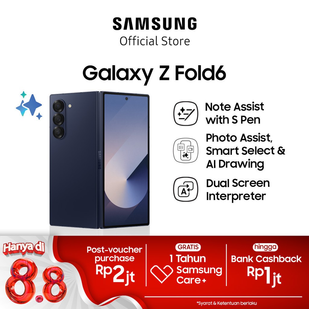 Jual Samsung Galaxy Z Fold6 12/512GB - Navy, Smartphone AI, Smartphone ...