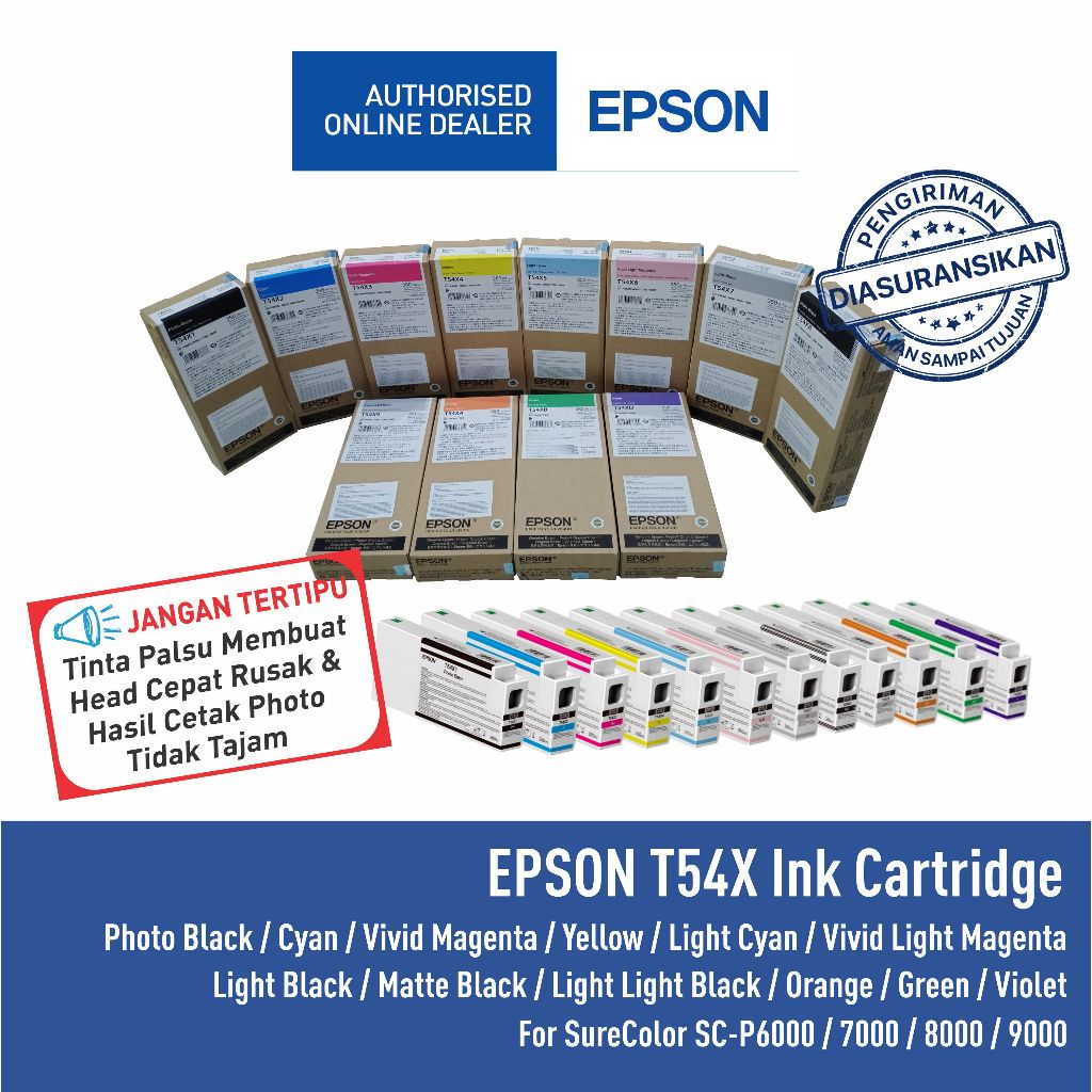 Jual TINTA CATRIDGE EPSON SureColour SC-P6000 SC-P7000 SC-P8000 SC-P9000 T824 T54X SERIES T8241 ...