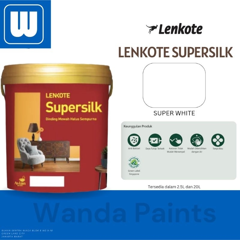 Jual LENKOTE SUPERSILK INTERIOR SUPER WHITE - 2.5 LT | Shopee Indonesia