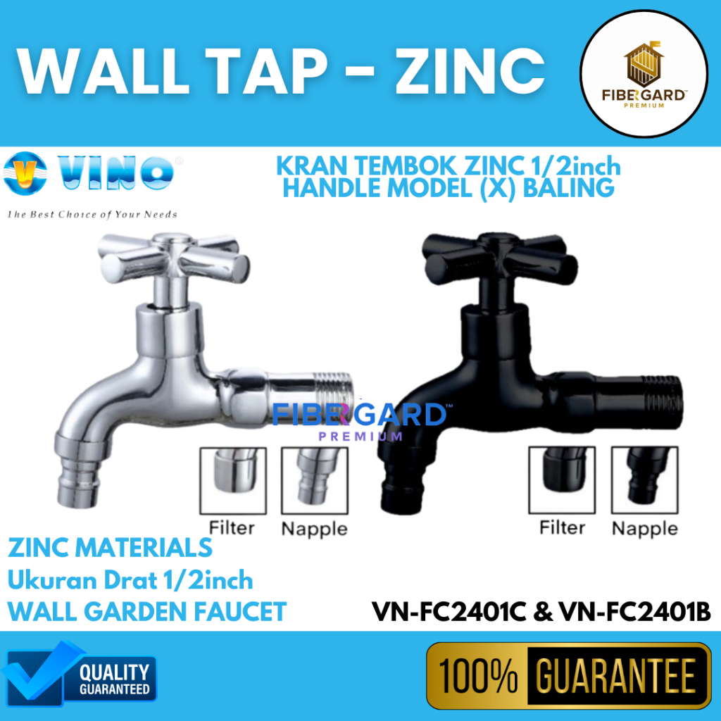 Jual FIBERGARD - VINO Premium - Kran Keran Air Taman Tembok Wall Tap ...
