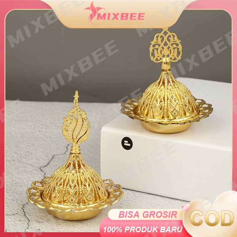 Jual Tempat Bakar Dupa mabkharah Bulat Bahan Logam Warna Emas Arab ...