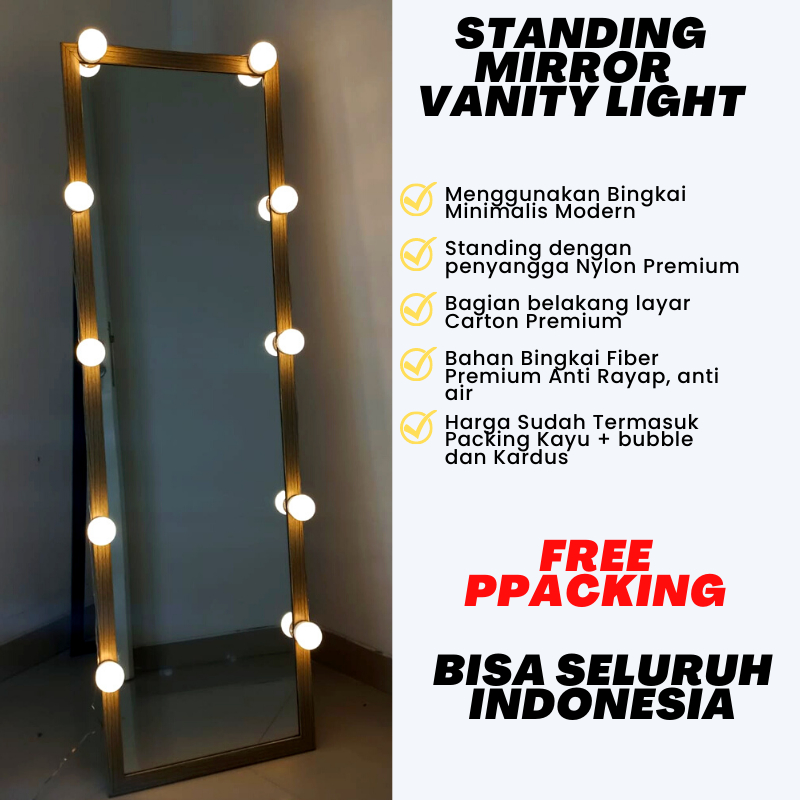 Jual Cermin Vanity Mirror Full Body Dekorasi Rumah Penghias Kamar Tidur ...