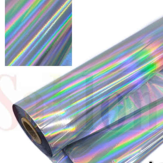 Jual PLASTIK KERTAS FOIL 60CMX5M TRANSFER SABLON SILVER HOLOGRAM ...