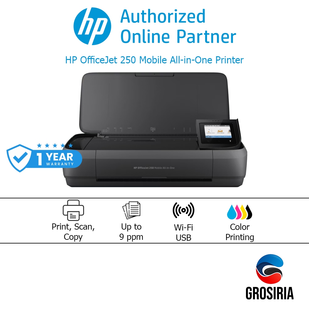 Jual HP Printer Officejet Mobile Portable 250 Print Scan Copy Wireless ...