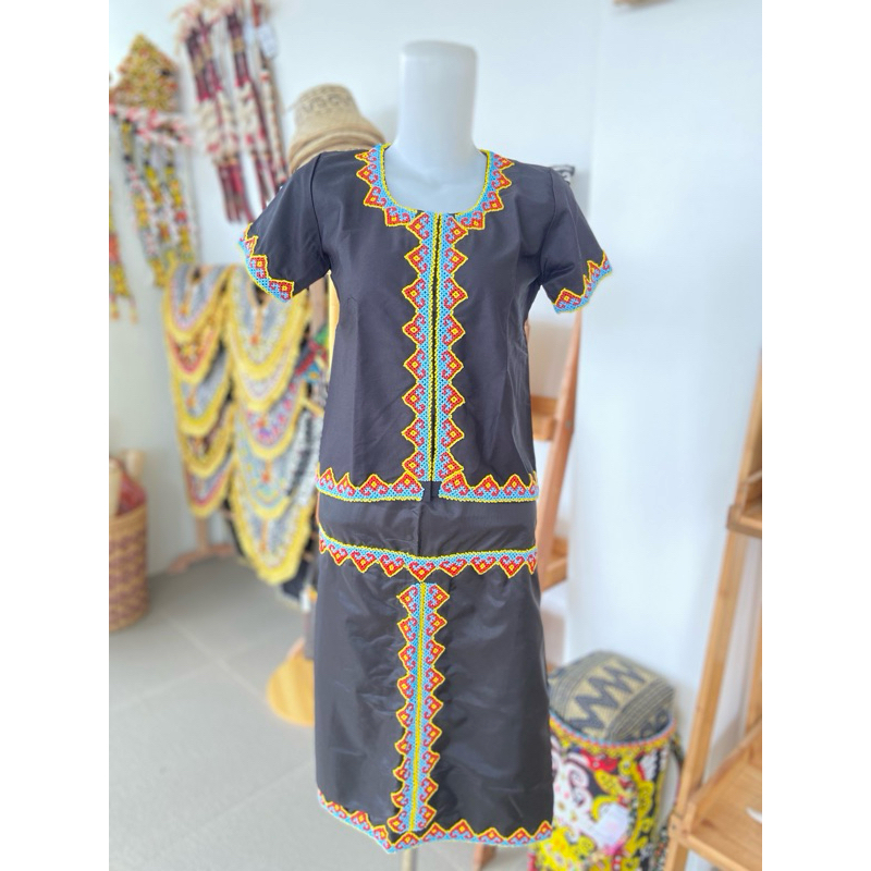 Jual Manika Kaltim - Baju Dayak Bahau Wanita / Baju Tari Dayak Bahau ...
