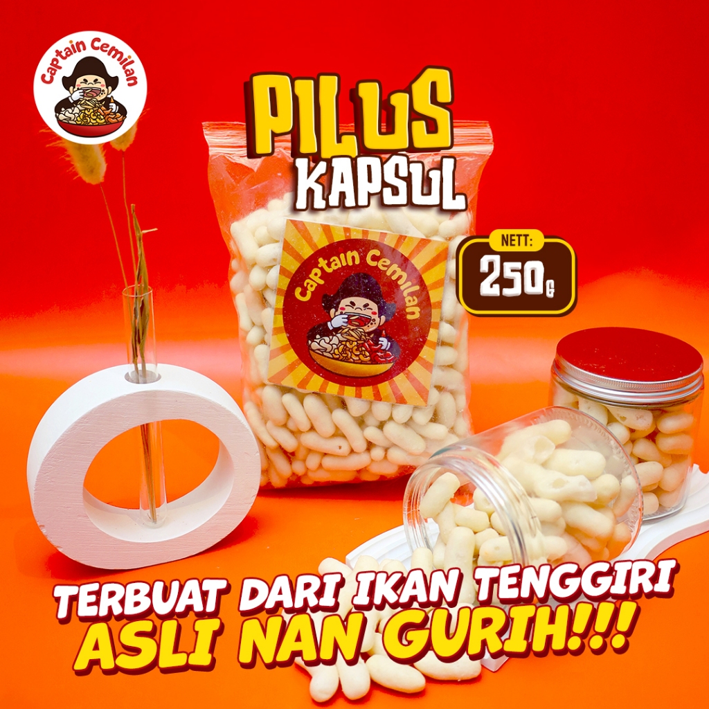 Jual 250gram Pilus Kapsul Original Ikan Tenggiri asin gurih renyah ...