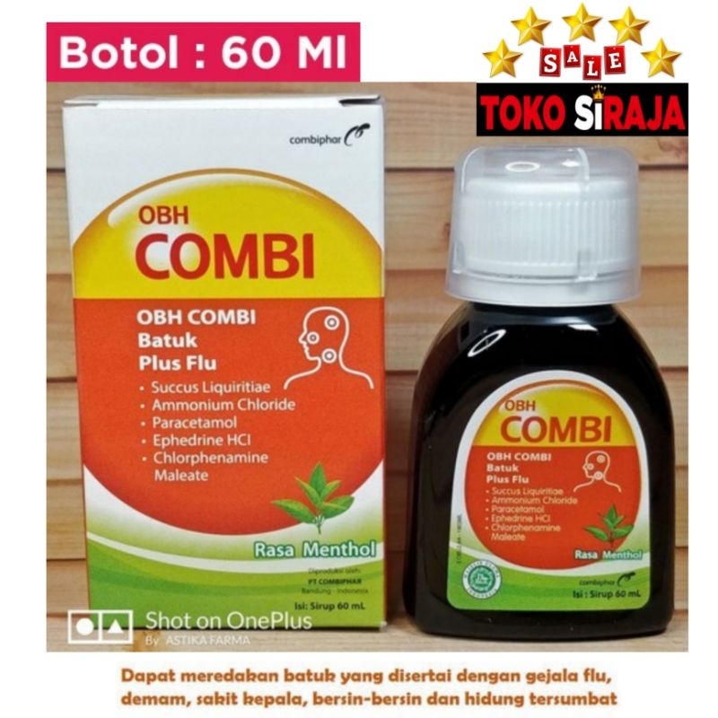 Jual OBH COMBI BATUK PLUS FLU 60 ML RASA MENTHOL / OBAT BATUK OBH COMBI ...