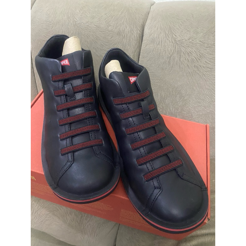 Jual Sepatu kulit pria camper beetle black lis merah original with box ...