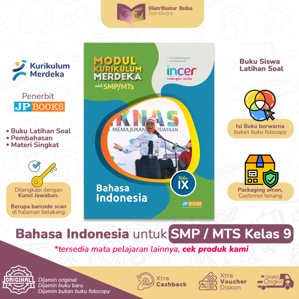 Jual Buku Latihan Soal Siswa + Pembahasan Materi (Plus Kunci Jawaban) Incer Bahasa Indonesia Smp ...