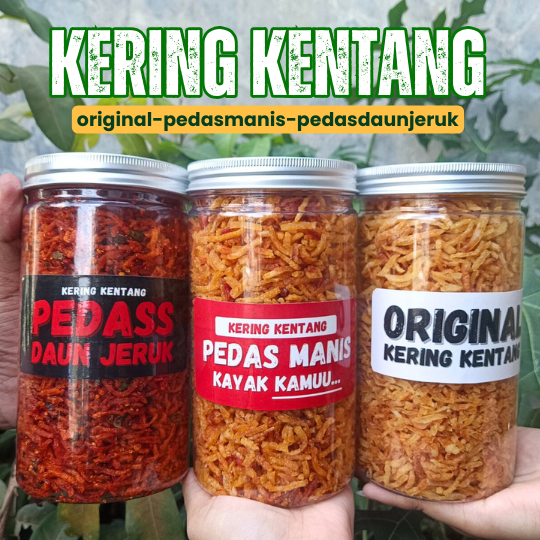 Jual Kering Kentang Mustofa Pedas Daun Jeruk Original Kemasan Jar Besar ...