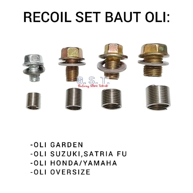 Jual Recoil Set Baut Oli Garden Baut Oli Suzuki Satria FU Baut Oli ...