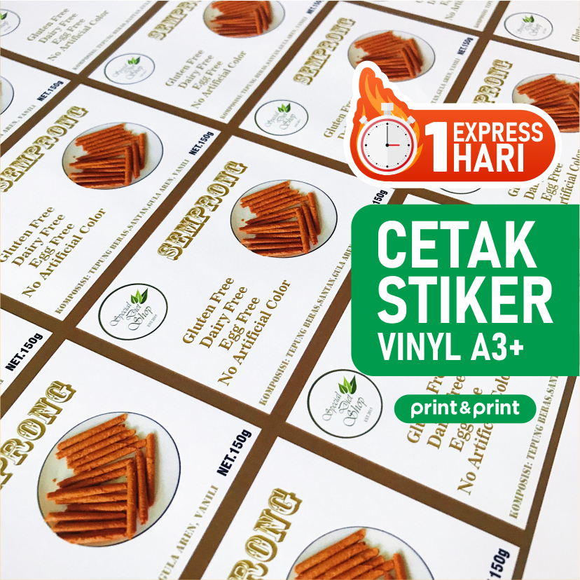 Jual Cetak Stiker Vinyl Anti Air A3+ | Stiker Label Waterproof A3 ...